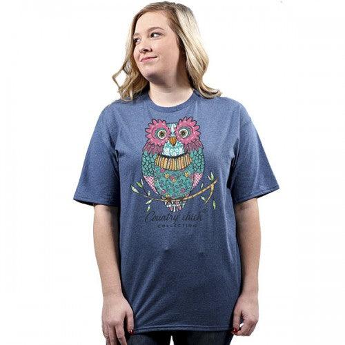 Country Chick By Simply Southern Preppy Owl T-Shirt - SimplyCuteTees
