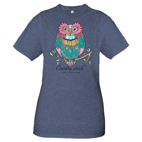 Country Chick By Simply Southern Preppy Owl T-Shirt - SimplyCuteTees