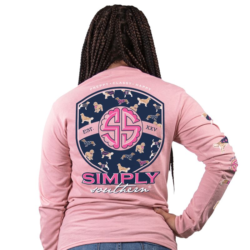 SALE Simply Southern Preppy Puppy Logo Long Sleeve T-Shirt - SimplyCuteTees