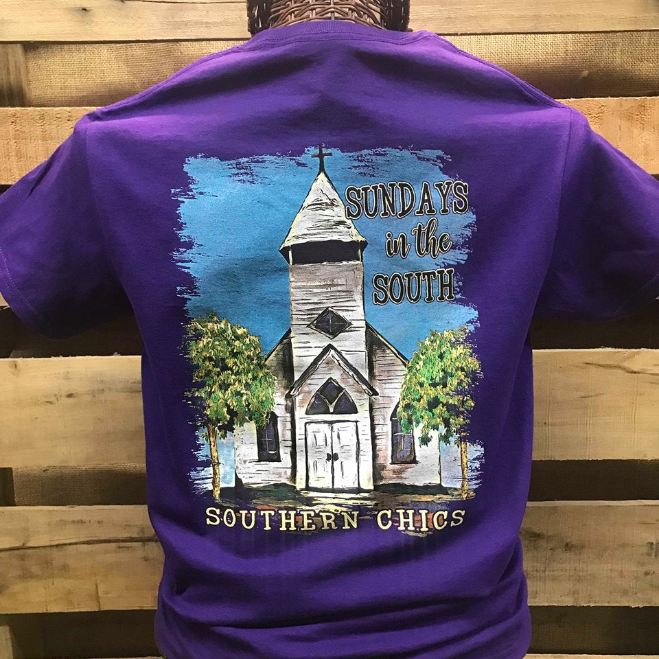 Southern Chics Sundays in the South Church Christian Girlie Bright T S ...