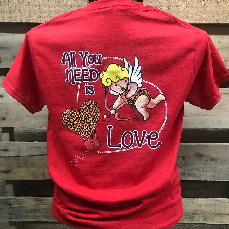 SALE Southern Chics All You Need is Love Cupid Girlie Bright T Shirt ...