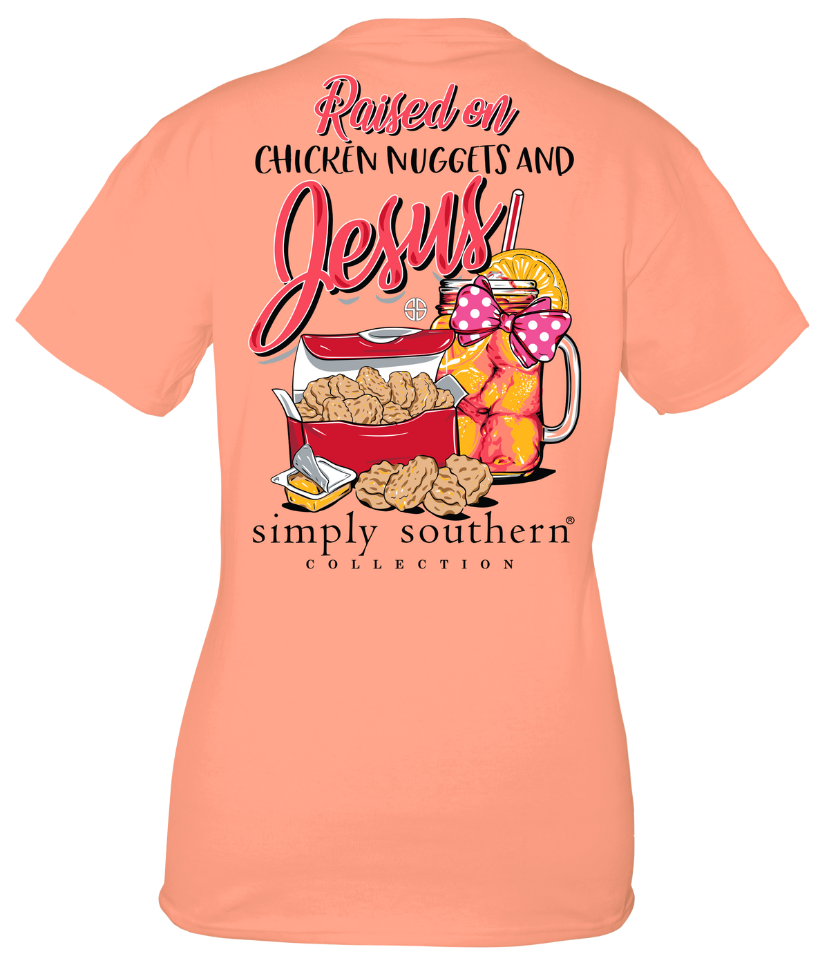 Simply Southern Preppy Raised On Nuggets & Jesus T-Shirt - SimplyCuteTees