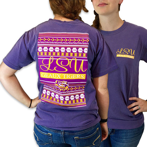 SALE Louisiana State LSU Tigers Preppy Logo Comfort Colors T-Shirt ...