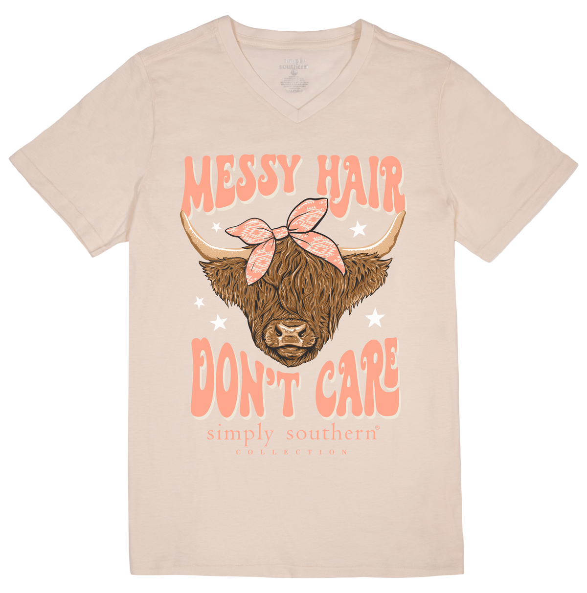 SALE Simply Southern Messy Hair V-Neck Collection T-Shirt - SimplyCuteTees